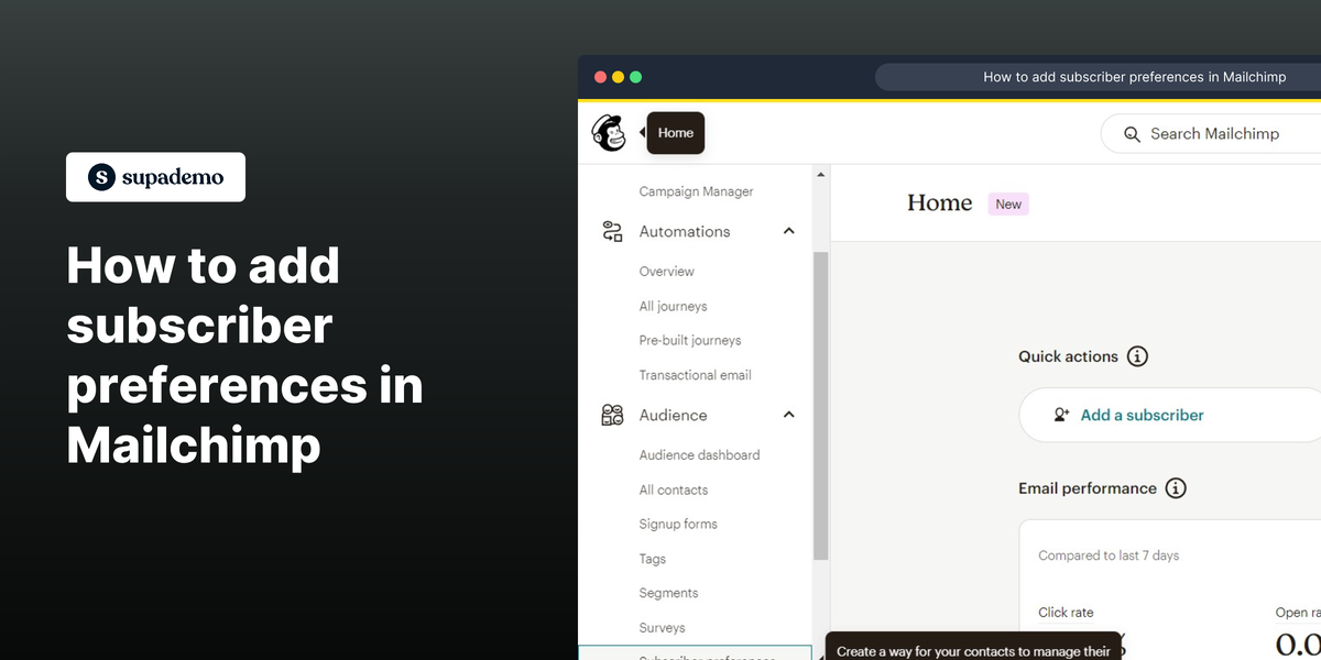 How to add subscriber preferences in Mailchimp