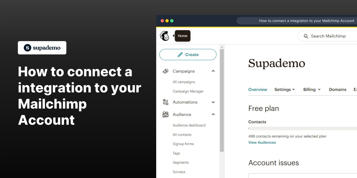 How to connect a integration to your Mailchimp Account