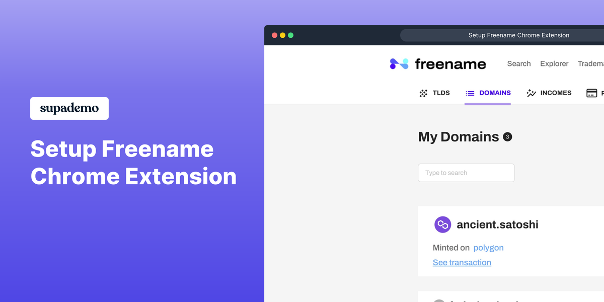 Setup Freename Chrome Extension