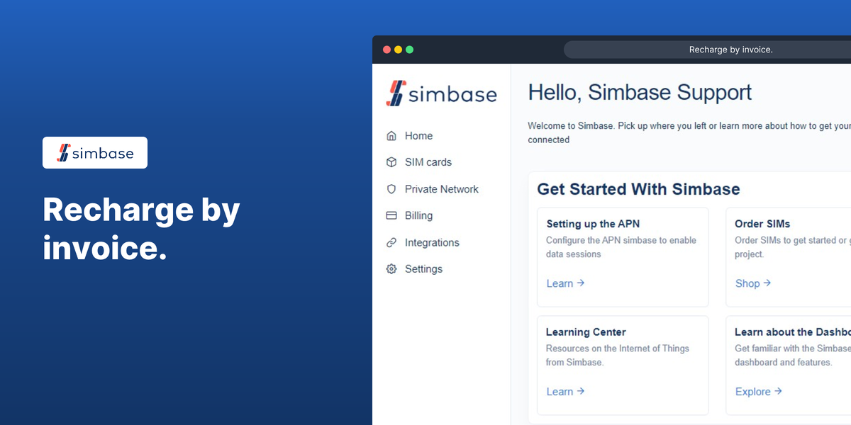 Recharge by invoice.