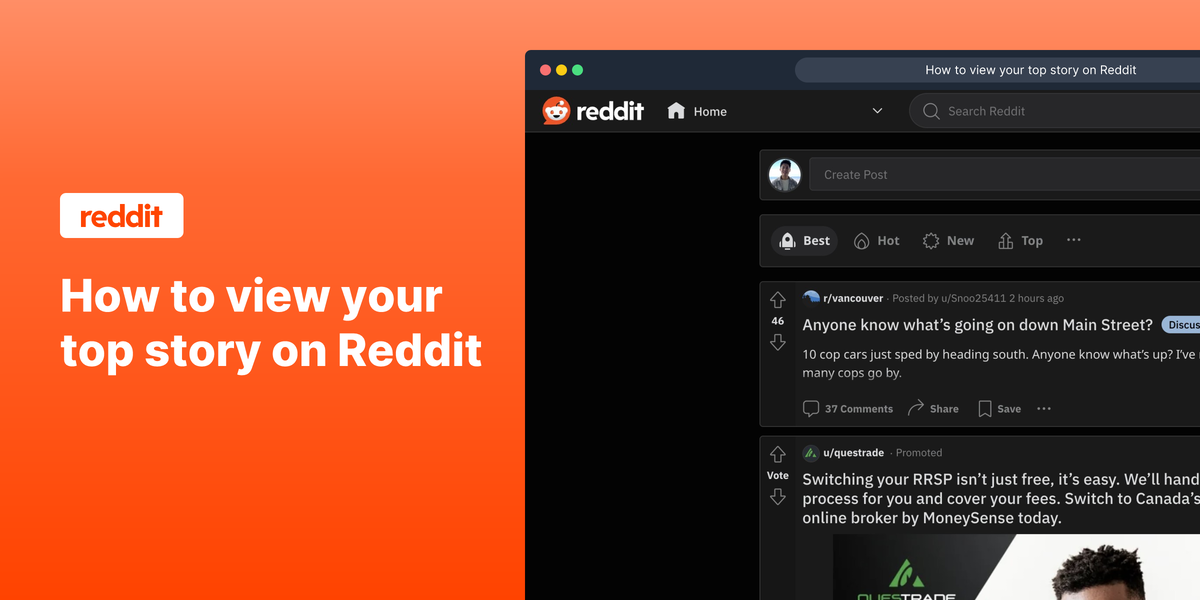 How to view your top story on Reddit