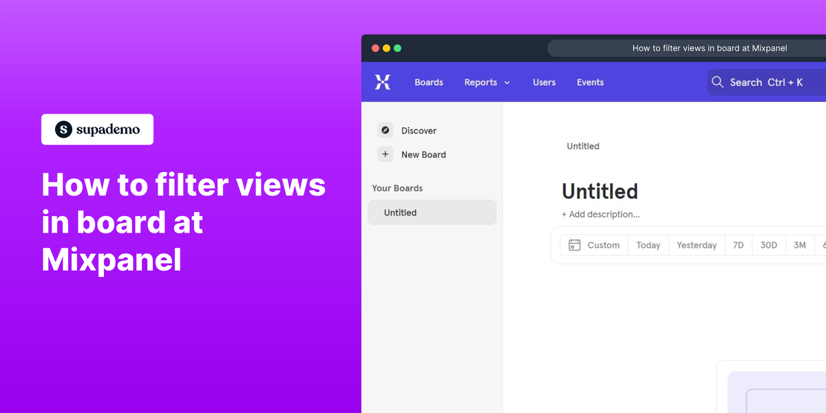 How to filter views in board at Mixpanel