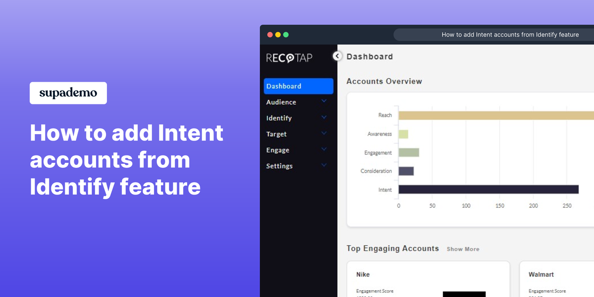 How to add Intent accounts from Identify feature