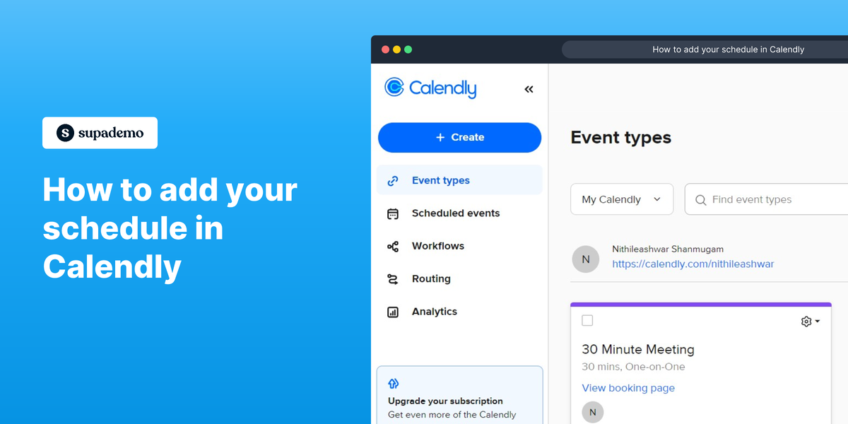 How to add your schedule in Calendly