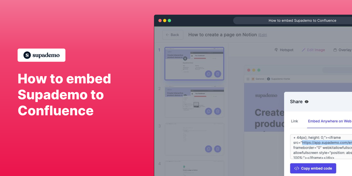 How to embed Supademo to Confluence