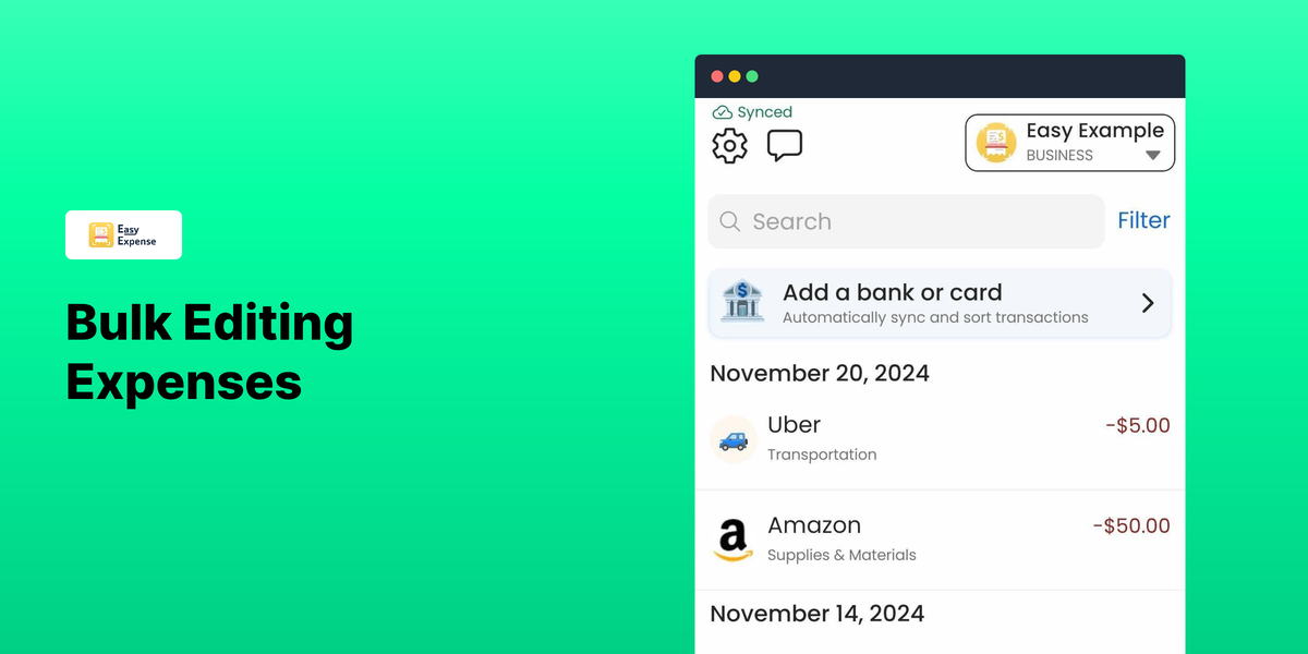 Bulk Editing Expenses