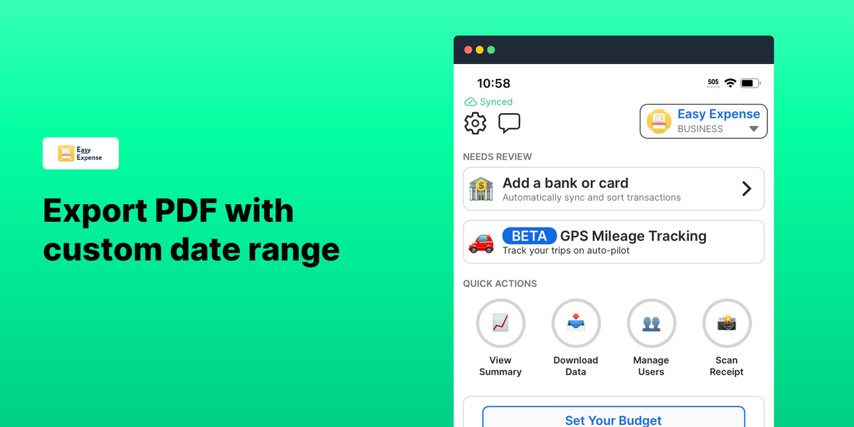 Export PDF with custom date range