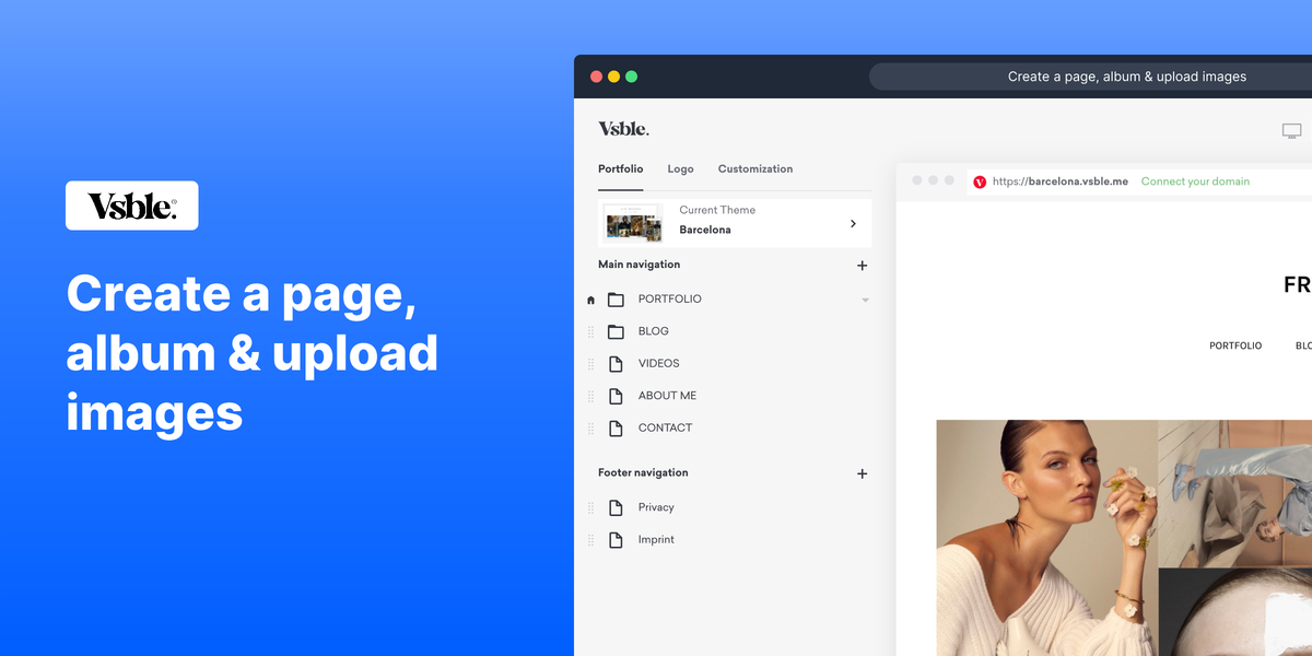 Create a page, album & upload images