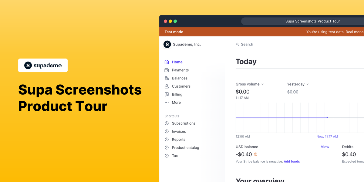 Supa Screenshots Product Tour