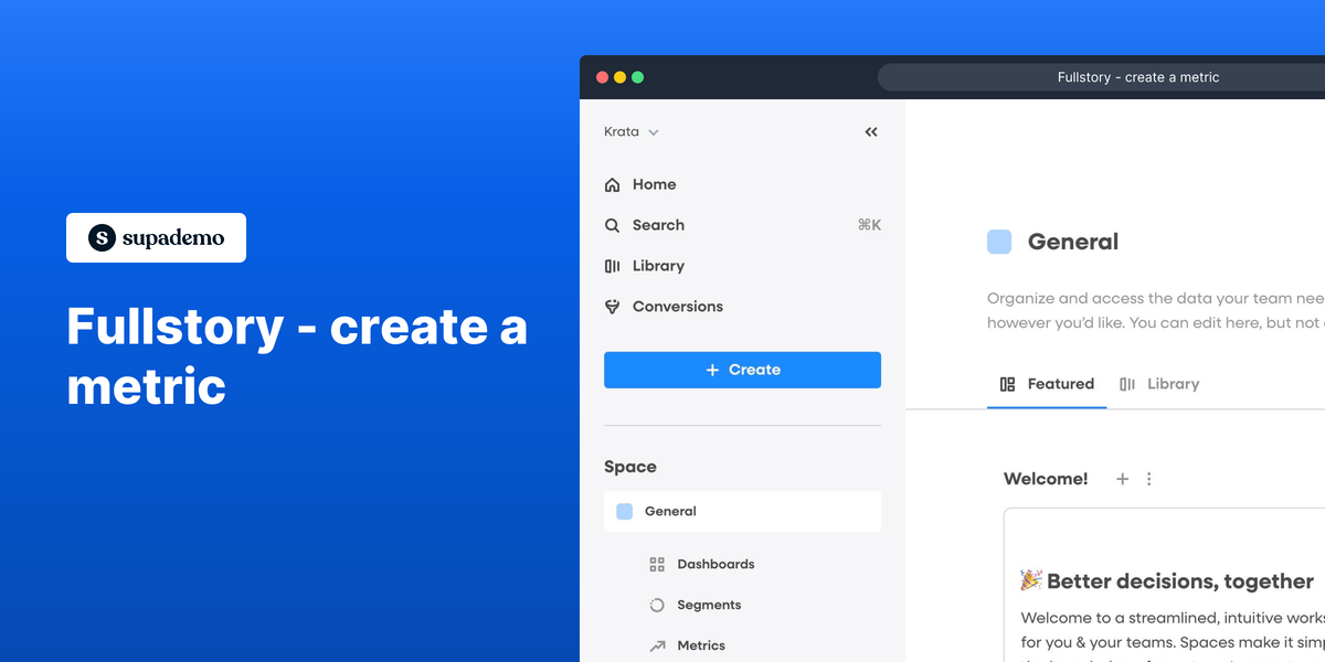 Fullstory - create a metric