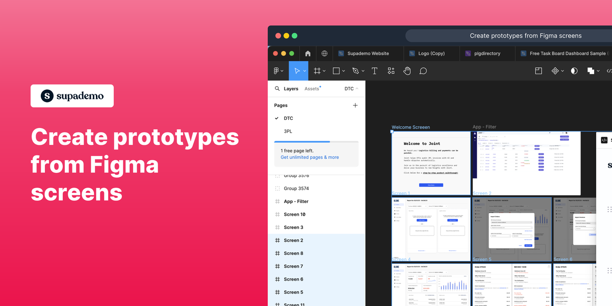 Create prototypes from Figma screens