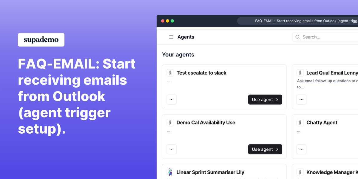 FAQ-EMAIL: Start receiving emails from Outlook (agent trigger setup).