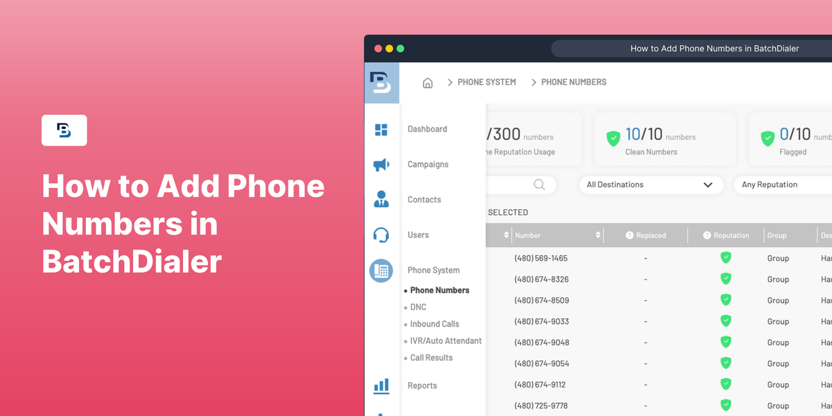 How to Add Phone Numbers in BatchDialer