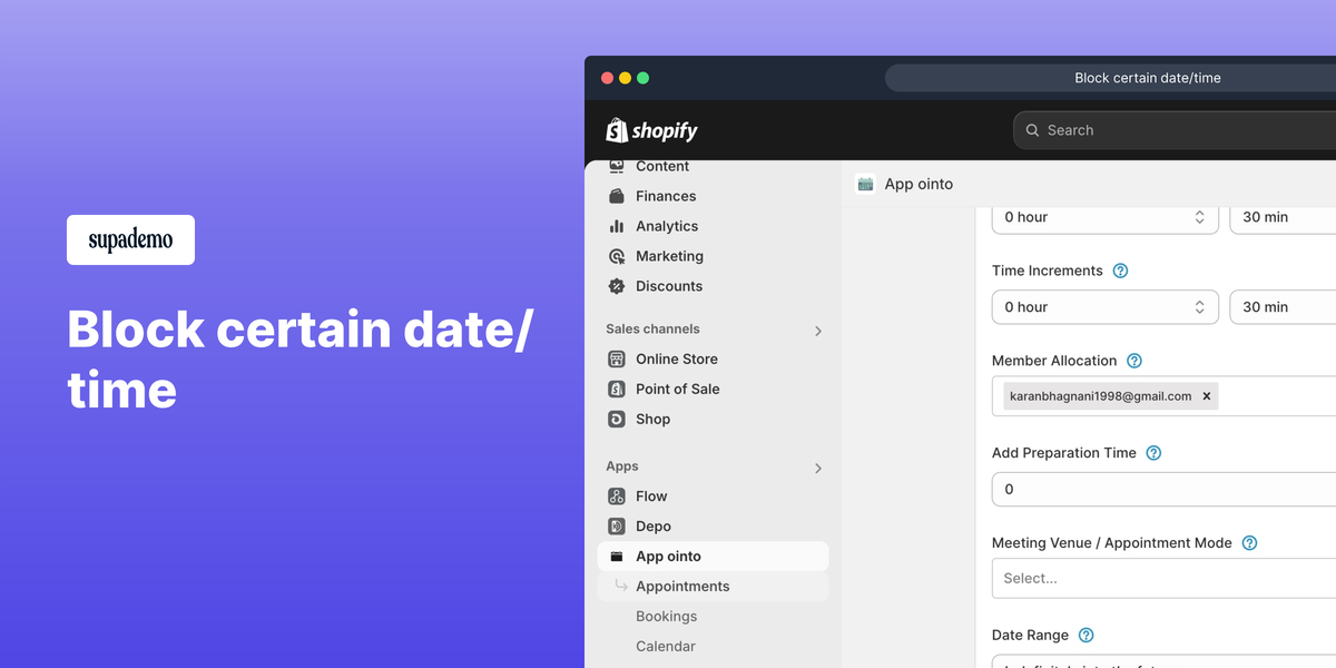 Block certain date/time