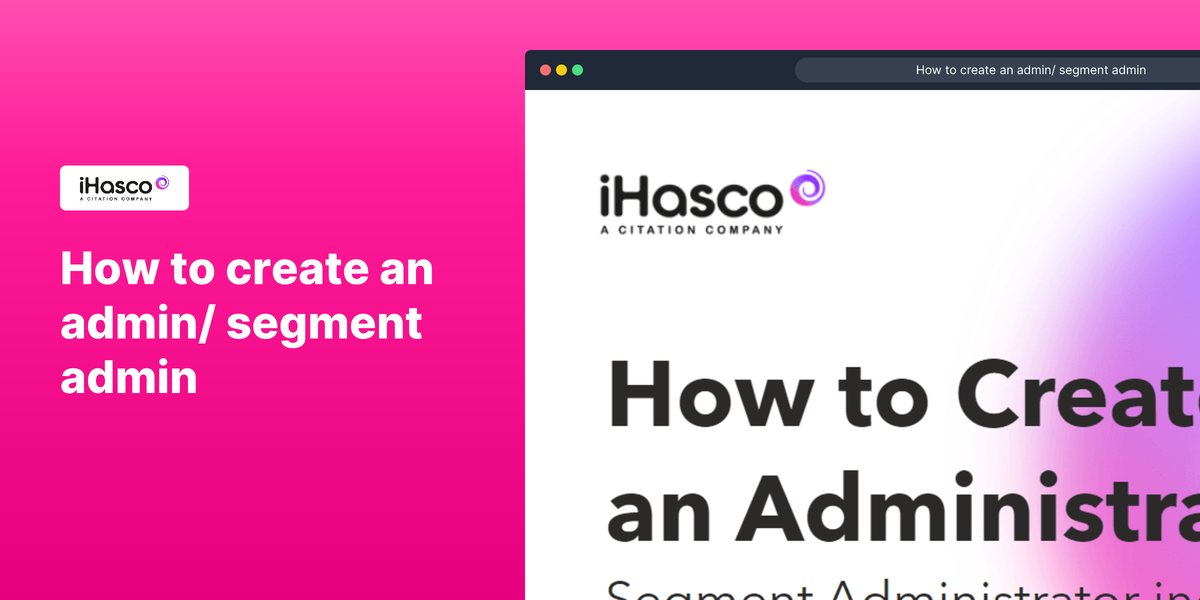 How to create an admin/ segment admin