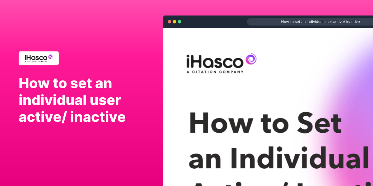 How to set an individual user active/ inactive