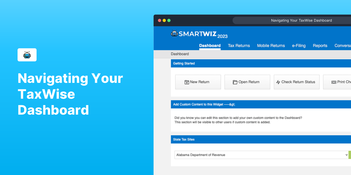 Navigating Your TaxWise Dashboard