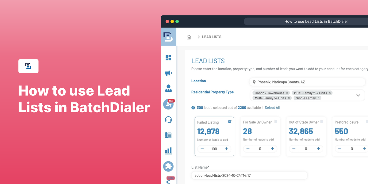 How to use Lead Lists in BatchDialer