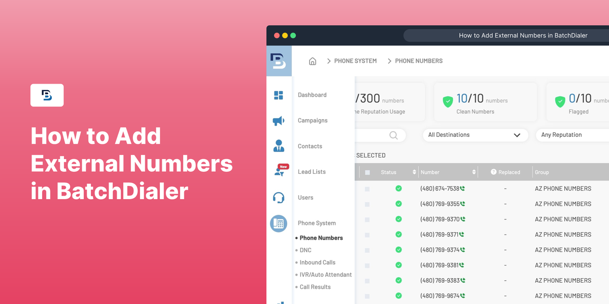 How to Add External Numbers in BatchDialer
