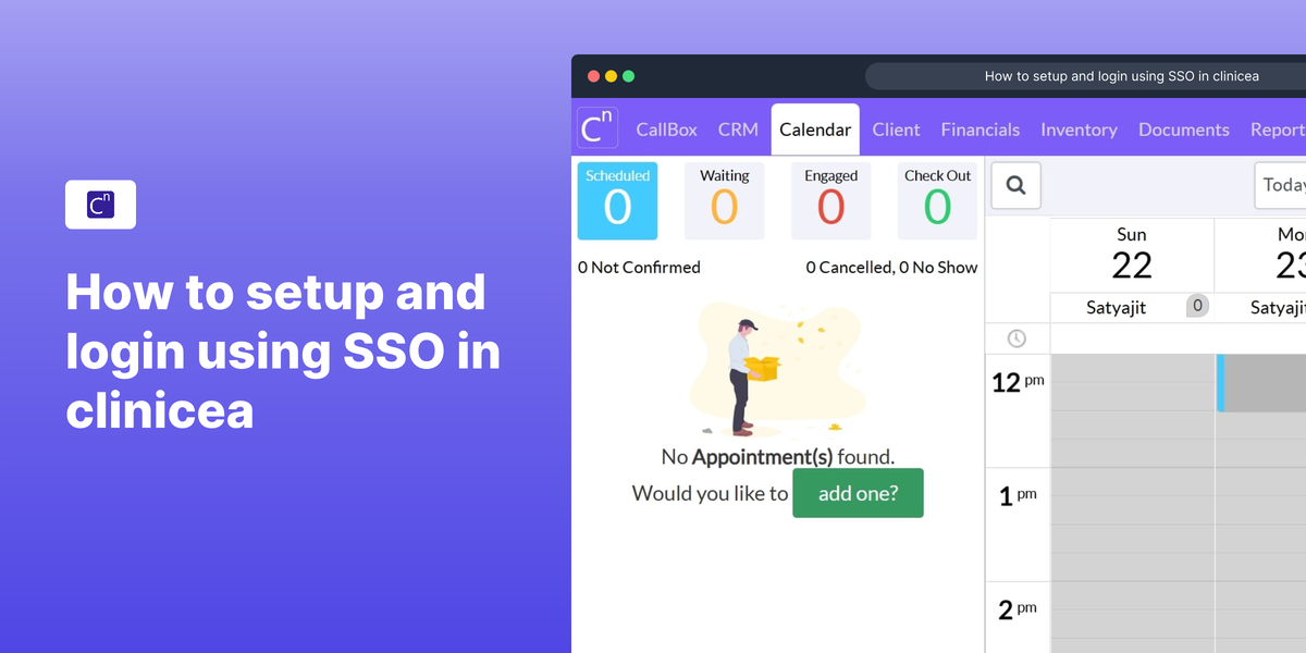 How to setup and login using SSO in clinicea
