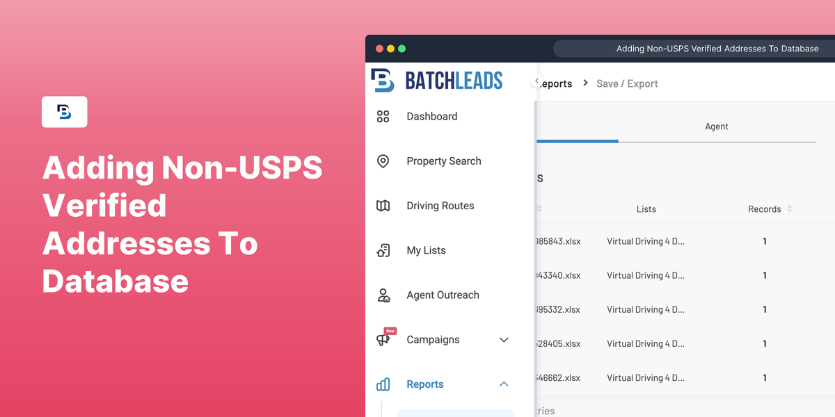 Adding Non-USPS Verified Addresses To Database