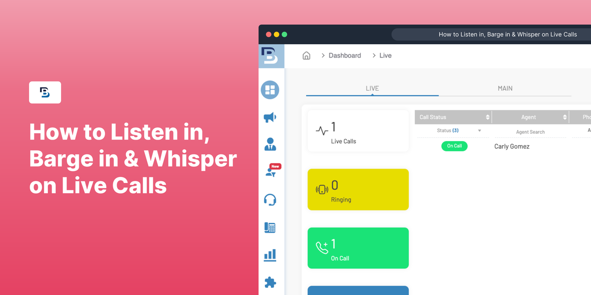 How to Listen in, Barge in & Whisper on Live Calls
