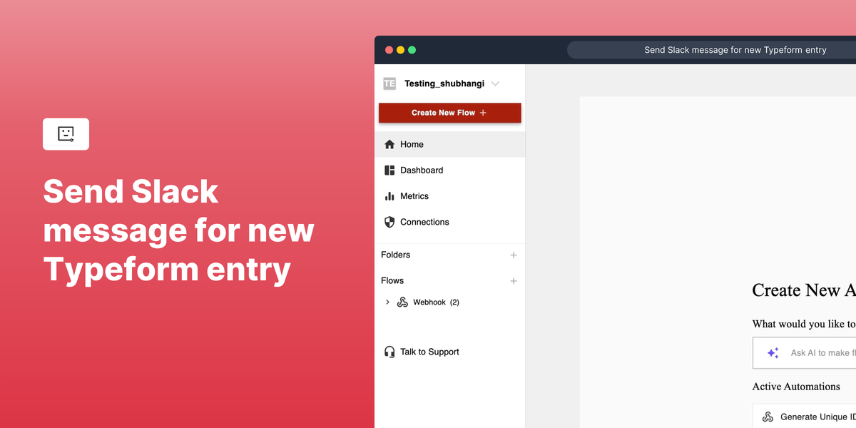Send Slack message for new Typeform entry