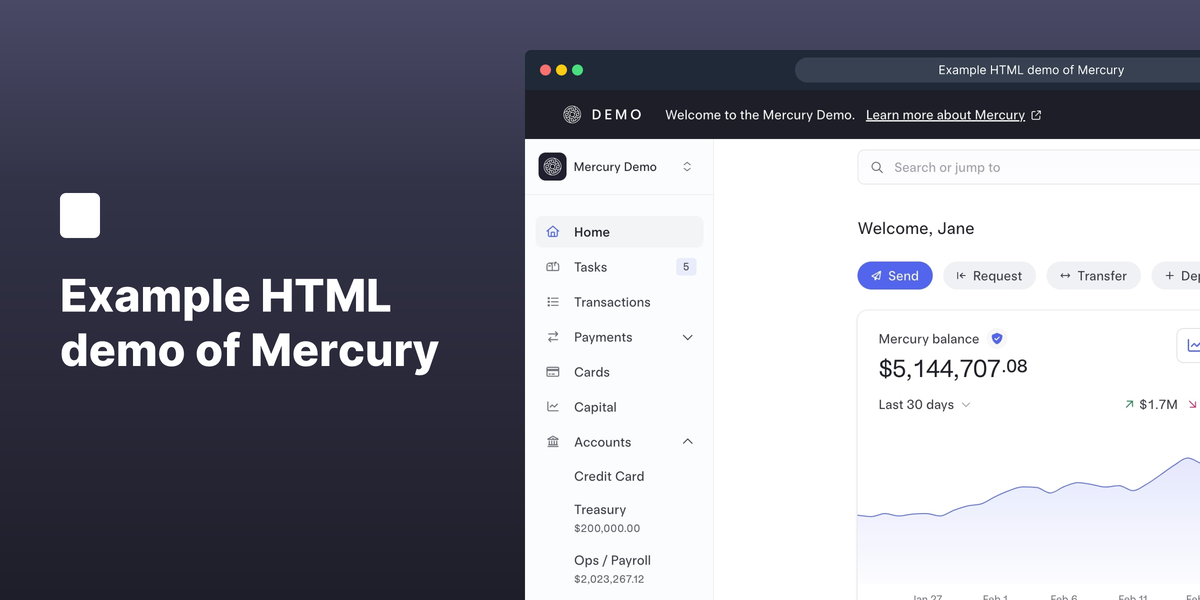 Example HTML demo of Mercury