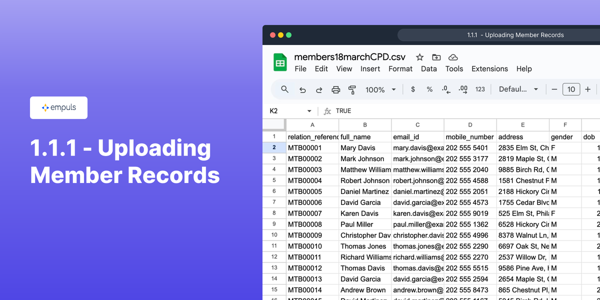 1.1.1 - Uploading Member Records