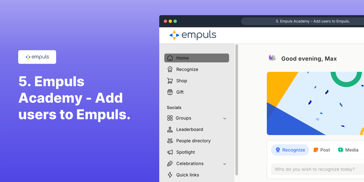 5. Empuls Academy - Add users to Empuls.