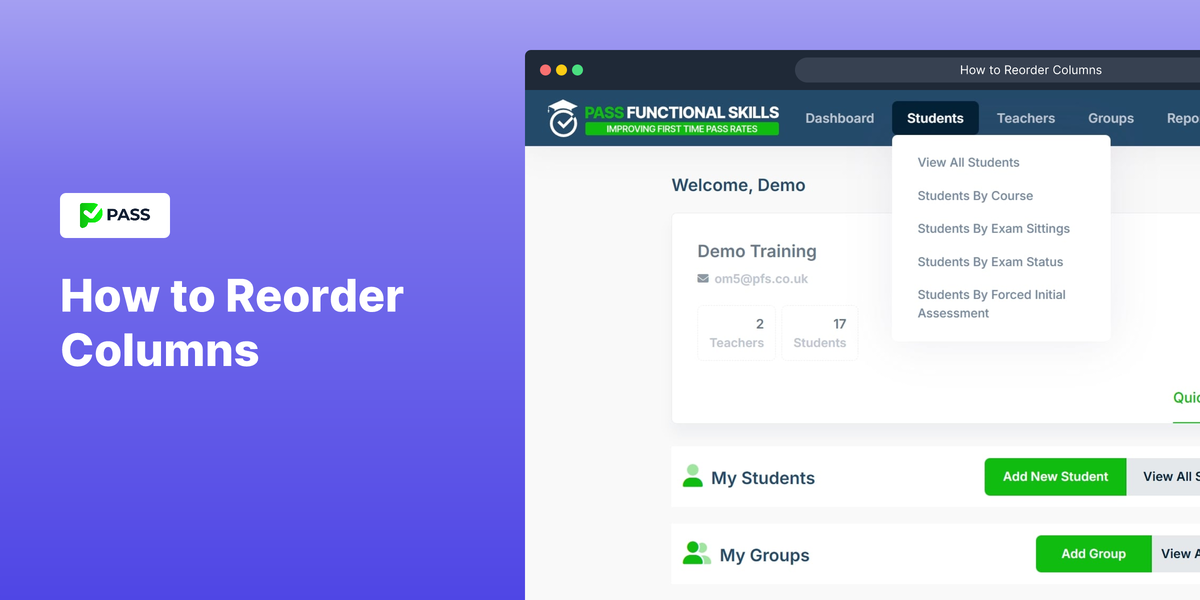 How to Reorder Columns