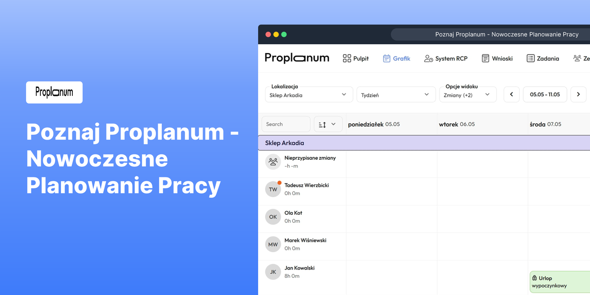 Poznaj Proplanum - Nowoczesne Planowanie Pracy