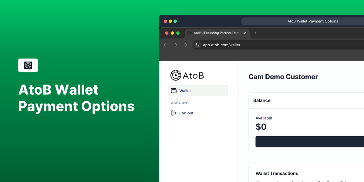 AtoB Wallet Payment Options