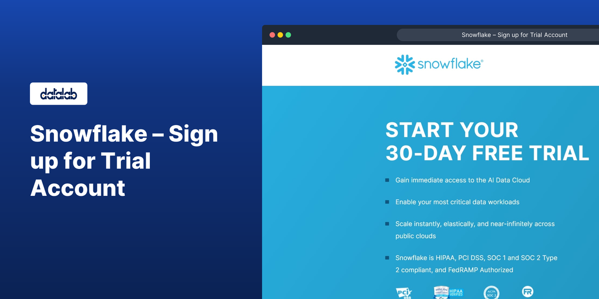 Snowflake – Sign up for Trial Account