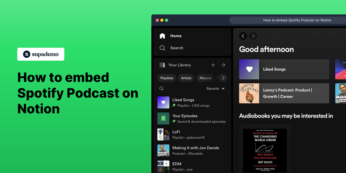 How to embed Spotify Podcast on Notion