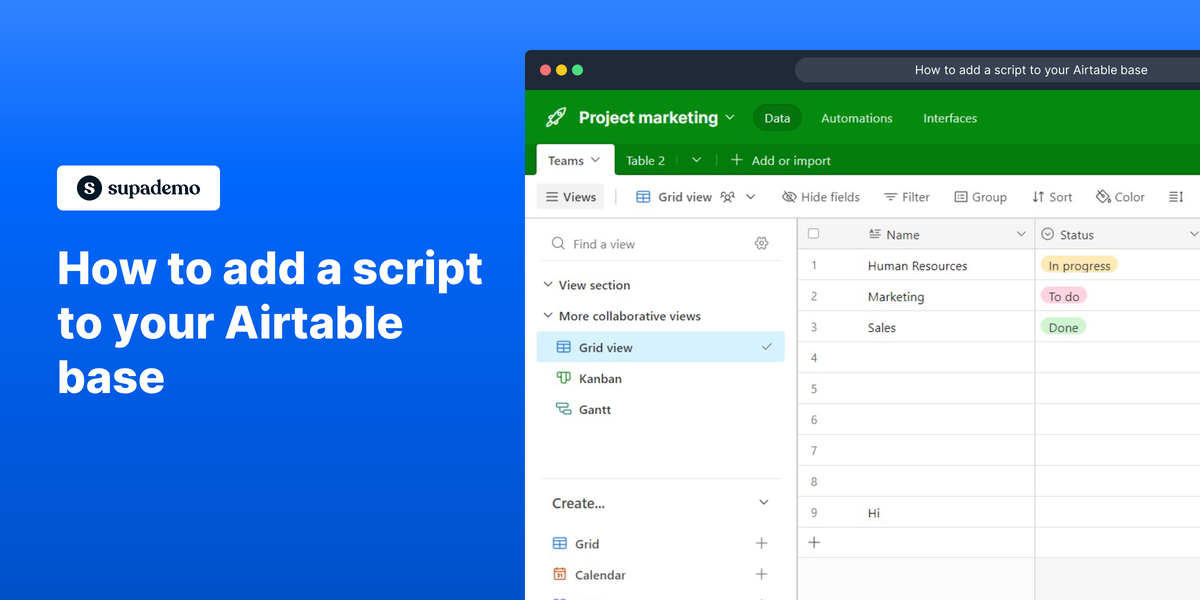 How to add a script to your Airtable base