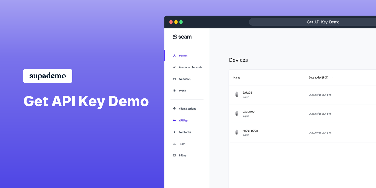 Get API Key Demo