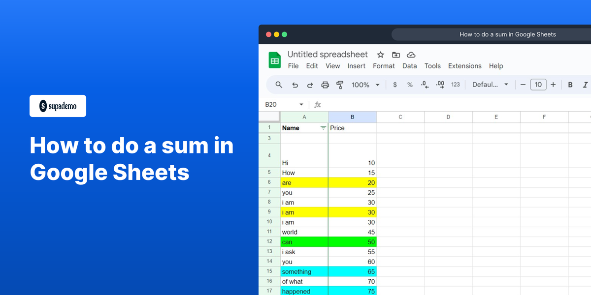 How to Sum in Google Sheets | Step-by-Step