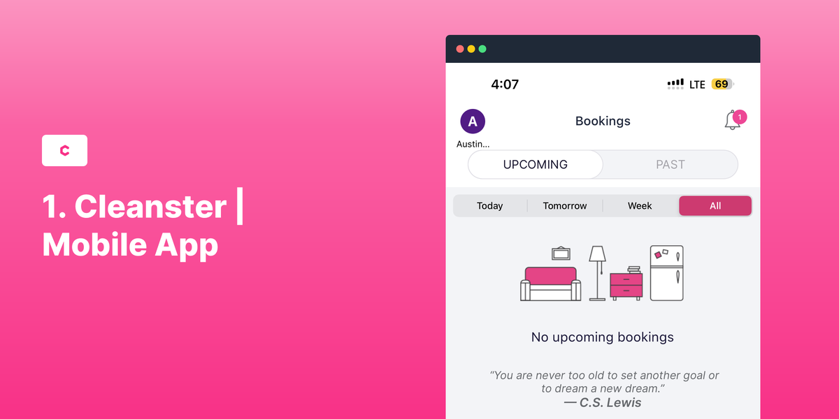 1. Cleanster | Mobile App