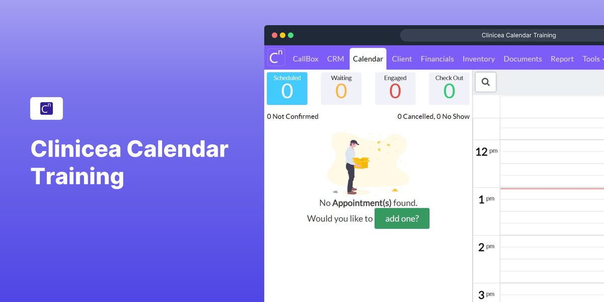 Clinicea Calendar Training